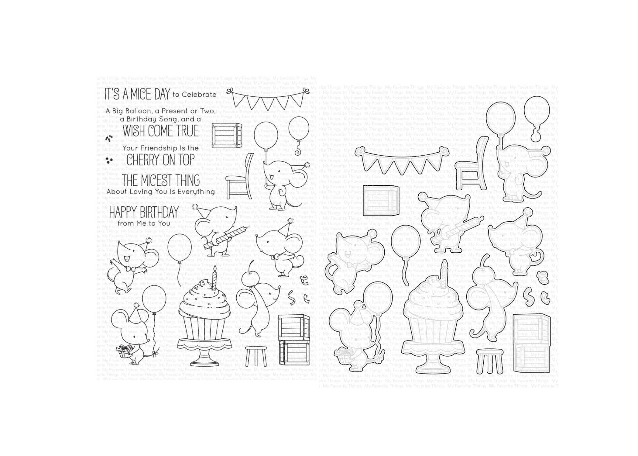 My Favorite Things BB Mice Day To Celebrate Stamp & Die-Namics Sets