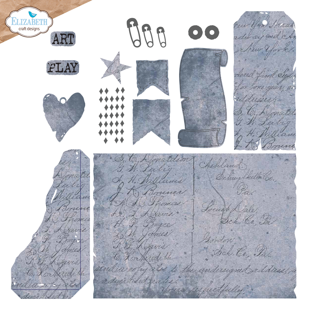 Elizabeth Craft Design Dies - Playful Grunge, 2241