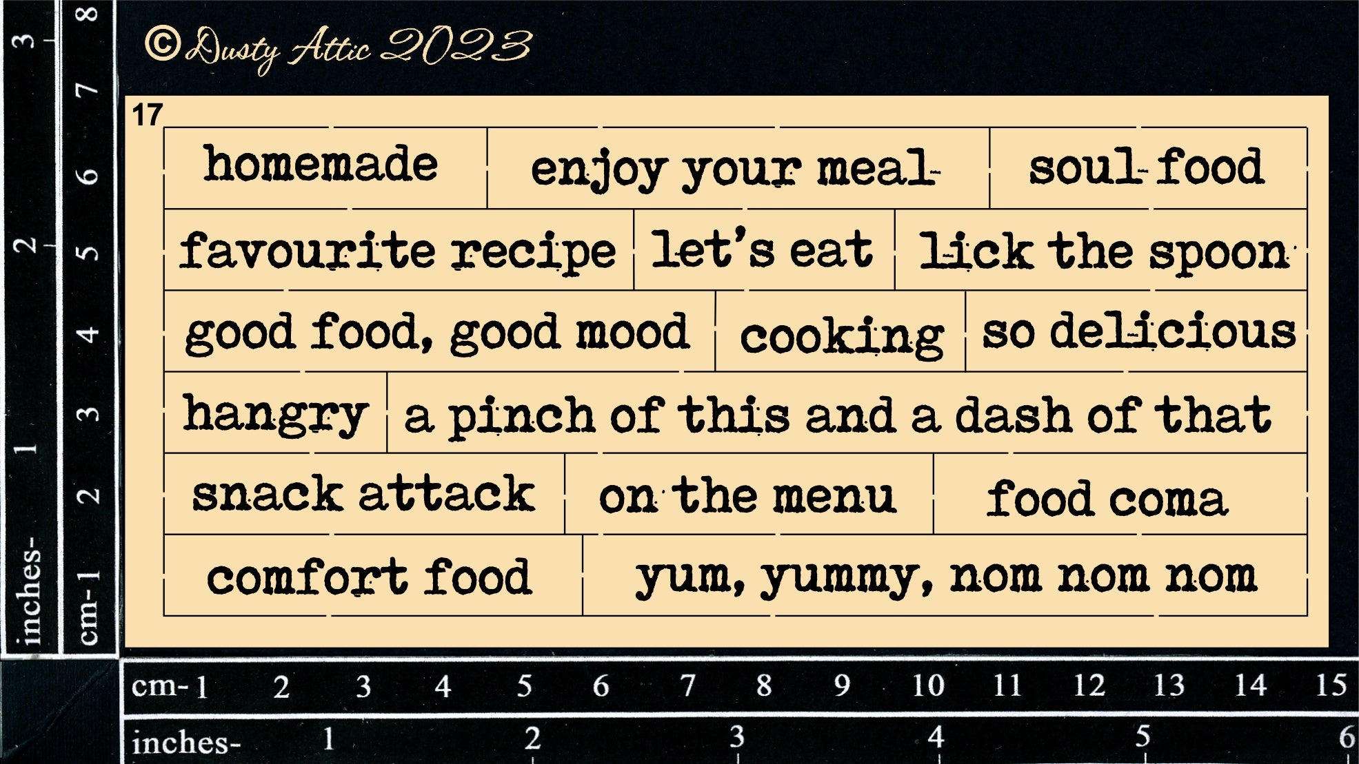 Dusty Attic Chipboard 3x6 - Wordpl@y #17, DA3519