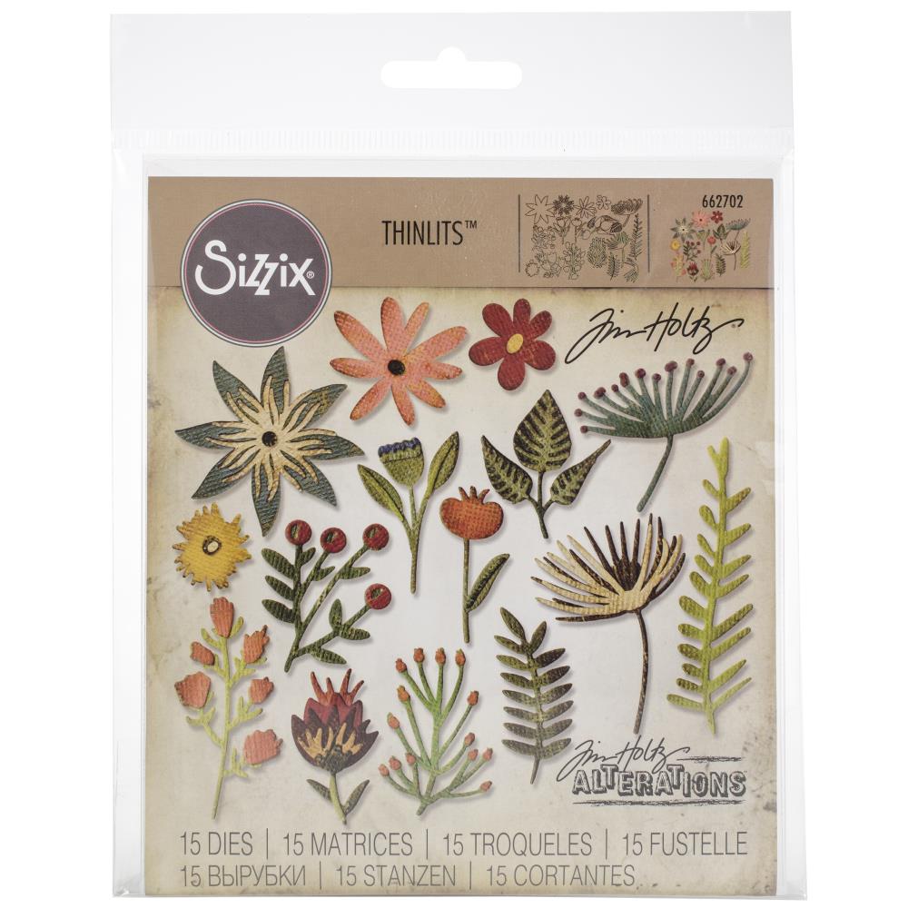 Sizzix Thinlits Die Set - Funky Floral #3, 662702 by: Tim Holtz