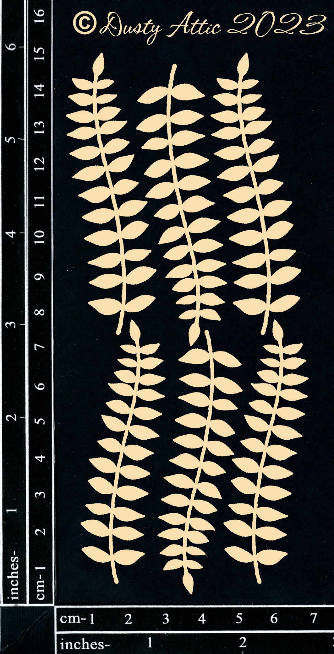 Dusty Attic Chipboard 3x6 - Forest Ferns #2, DA3466