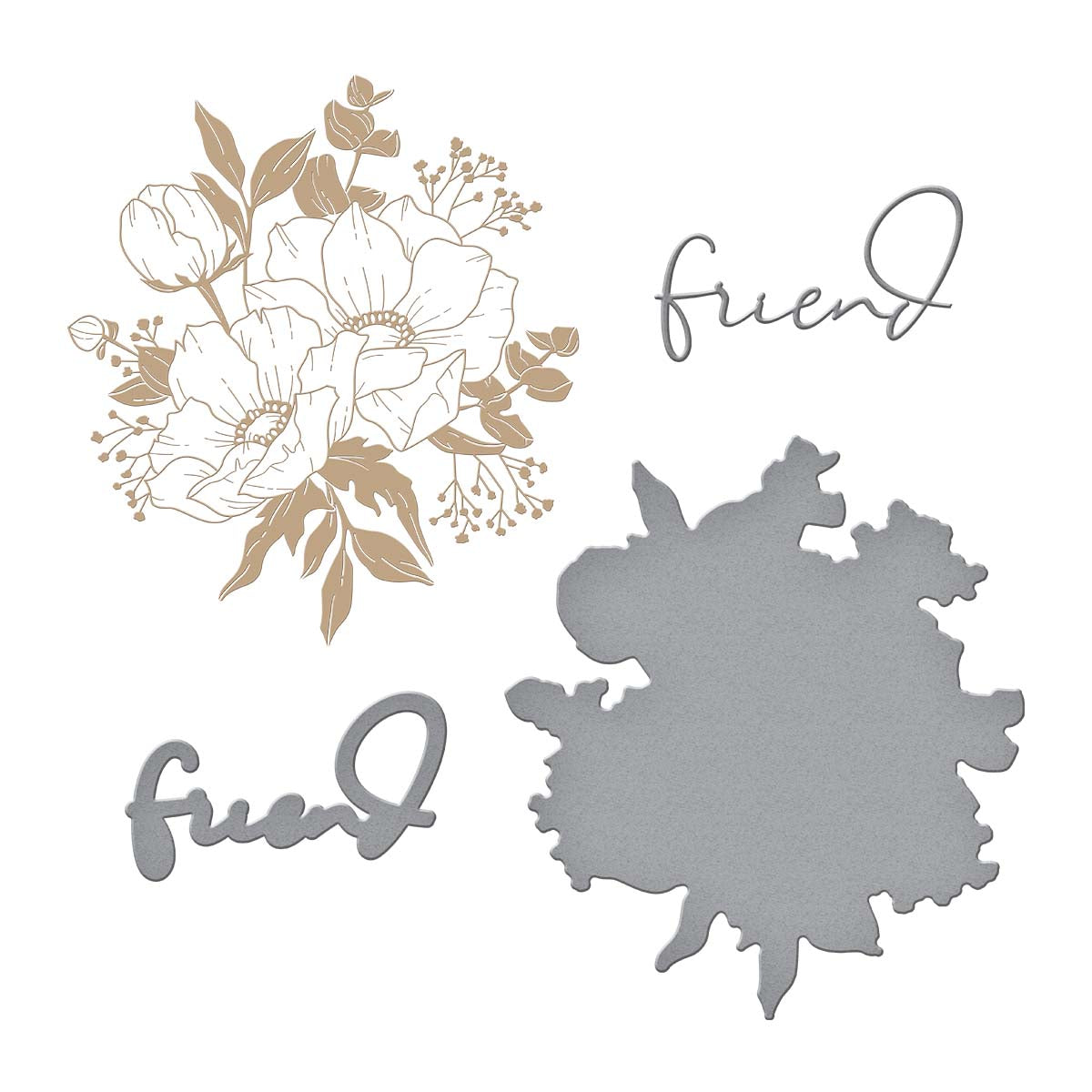 Spellbinders Glimmer Plate & Die Set - Anemone Glimmer Blooms, GLP-358