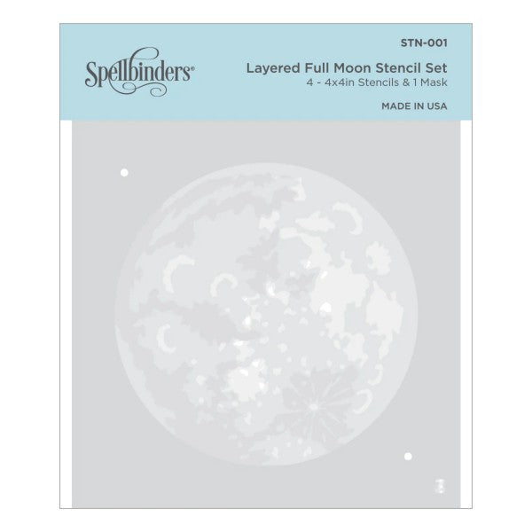 Spellbinders Stencil Set - Layered Full Moon, STN-001